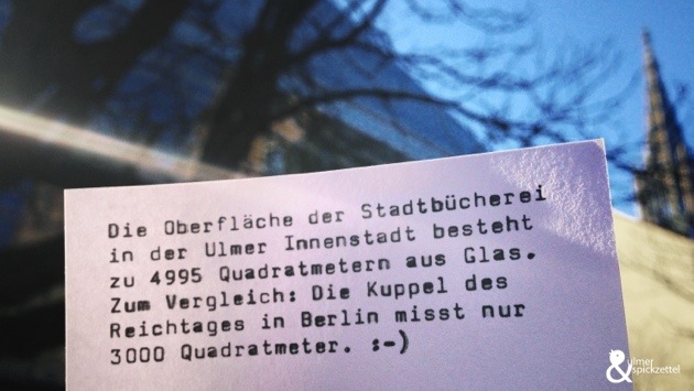 Mit freundlichen Grüßen nach Berlin :-) - Ulmer Spickzettel